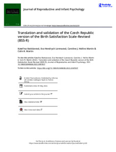 Translation and validation of the Czech Republic version of the Birth Satisfaction Scale-Revised ...